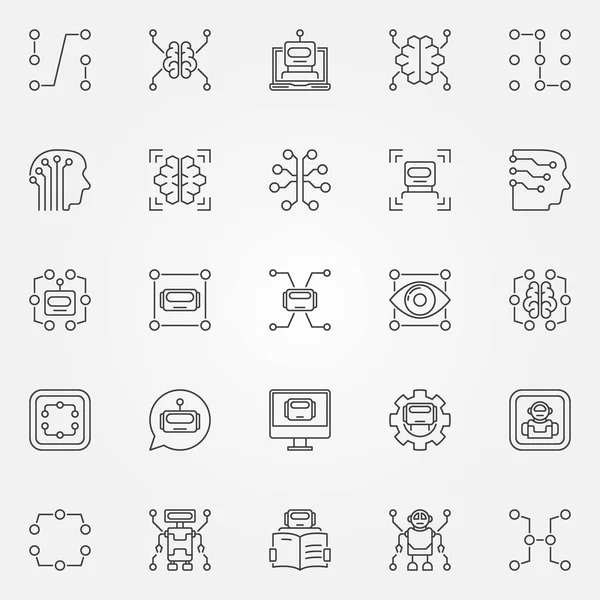 Machine learning icons Vector Art Stock Images | Depositphotos
