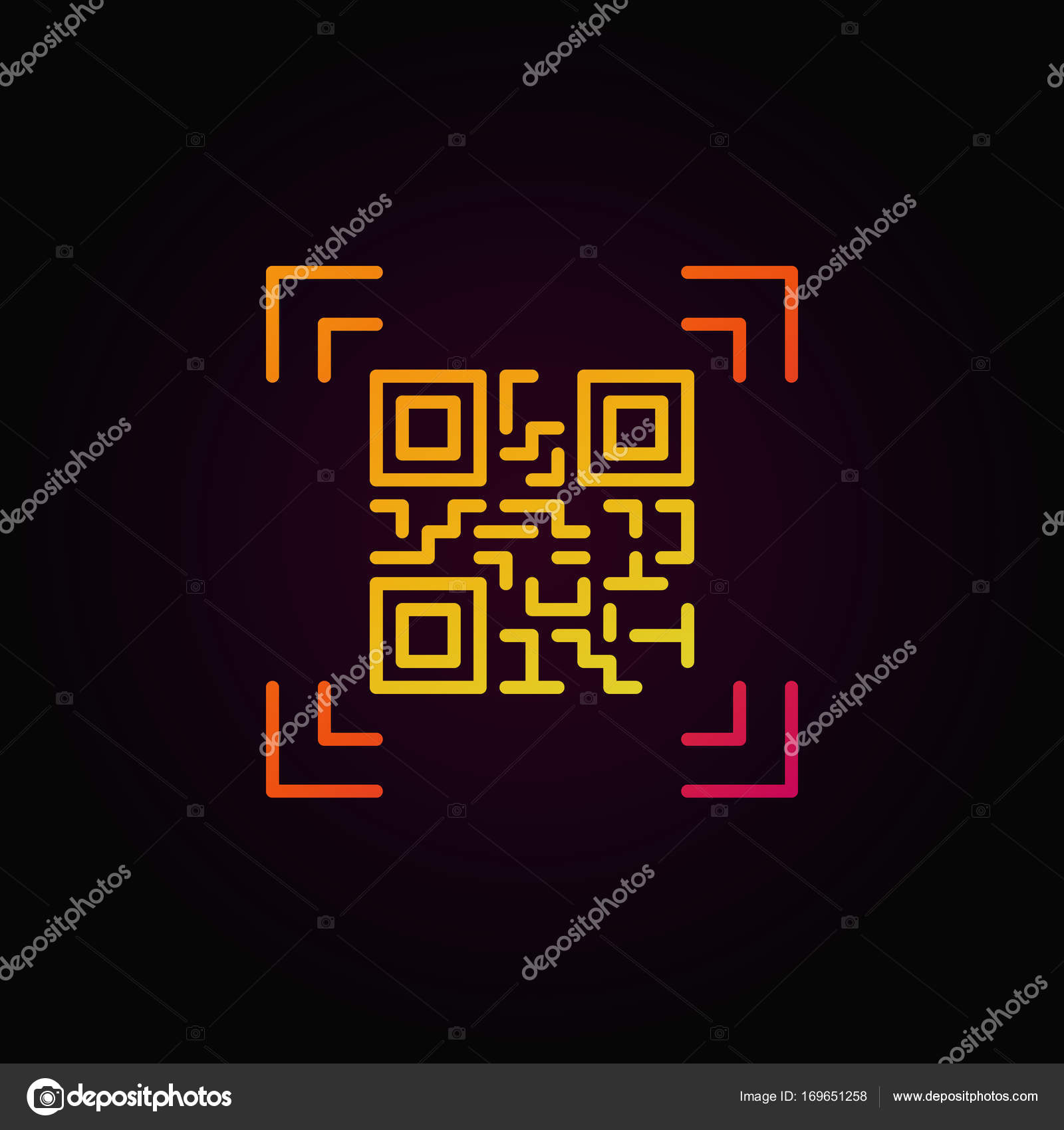 Qr code scanning colorful outline vector icon or logo element Stock ...