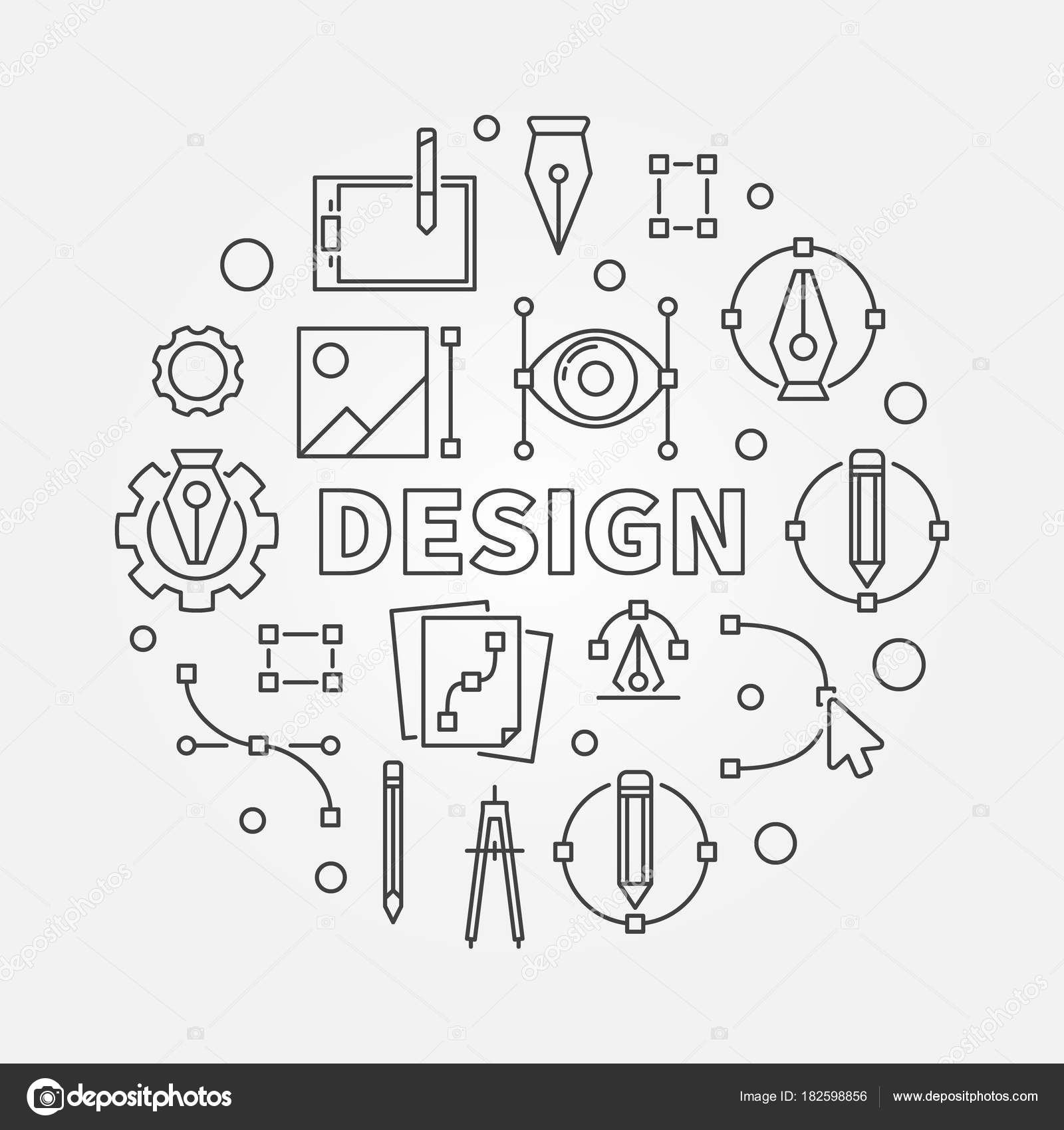 Design round line illustration. Vector graphic design symbol Stock ...