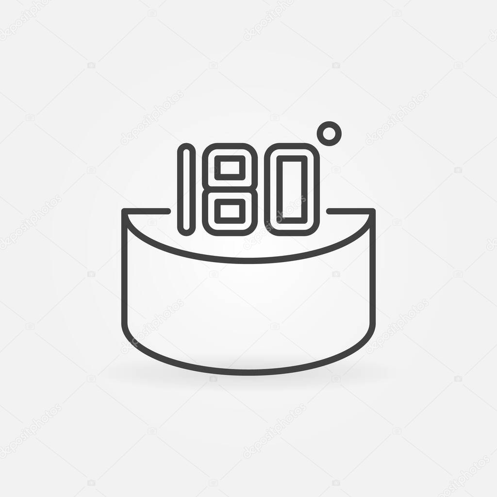 180 grados icono concepto vectorial o signo en estilo de línea delgada 2024