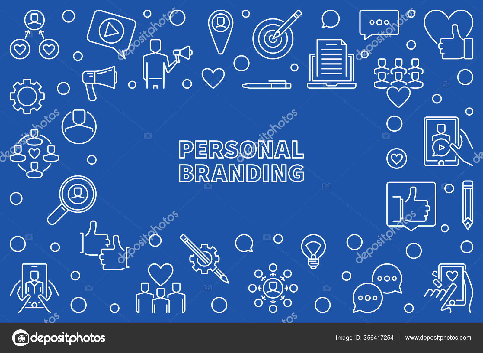 Personal Branding vector thin line illustration or frame Stock Vector ...