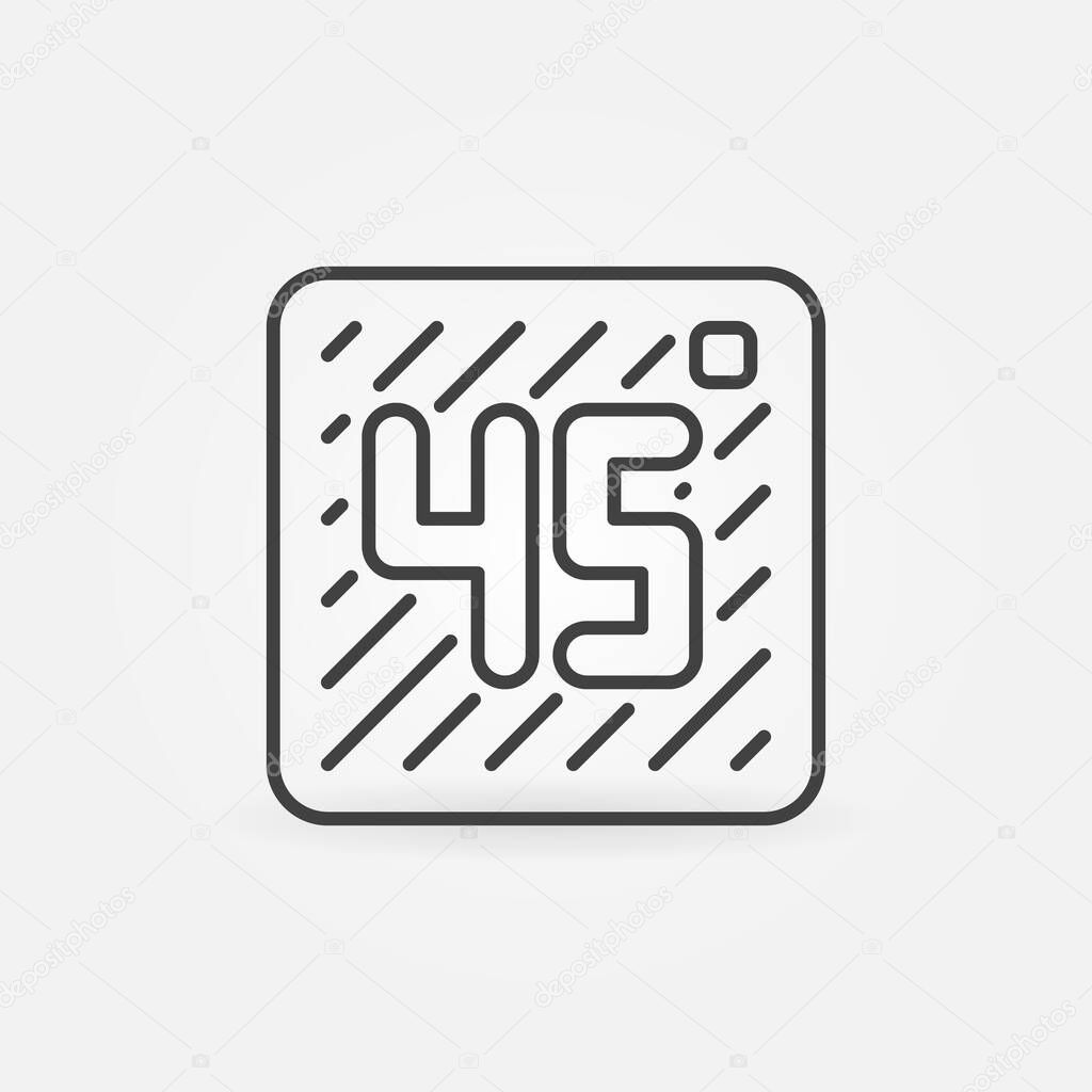 Icono de concepto de vector de 45 grados en estilo de esquema 2023