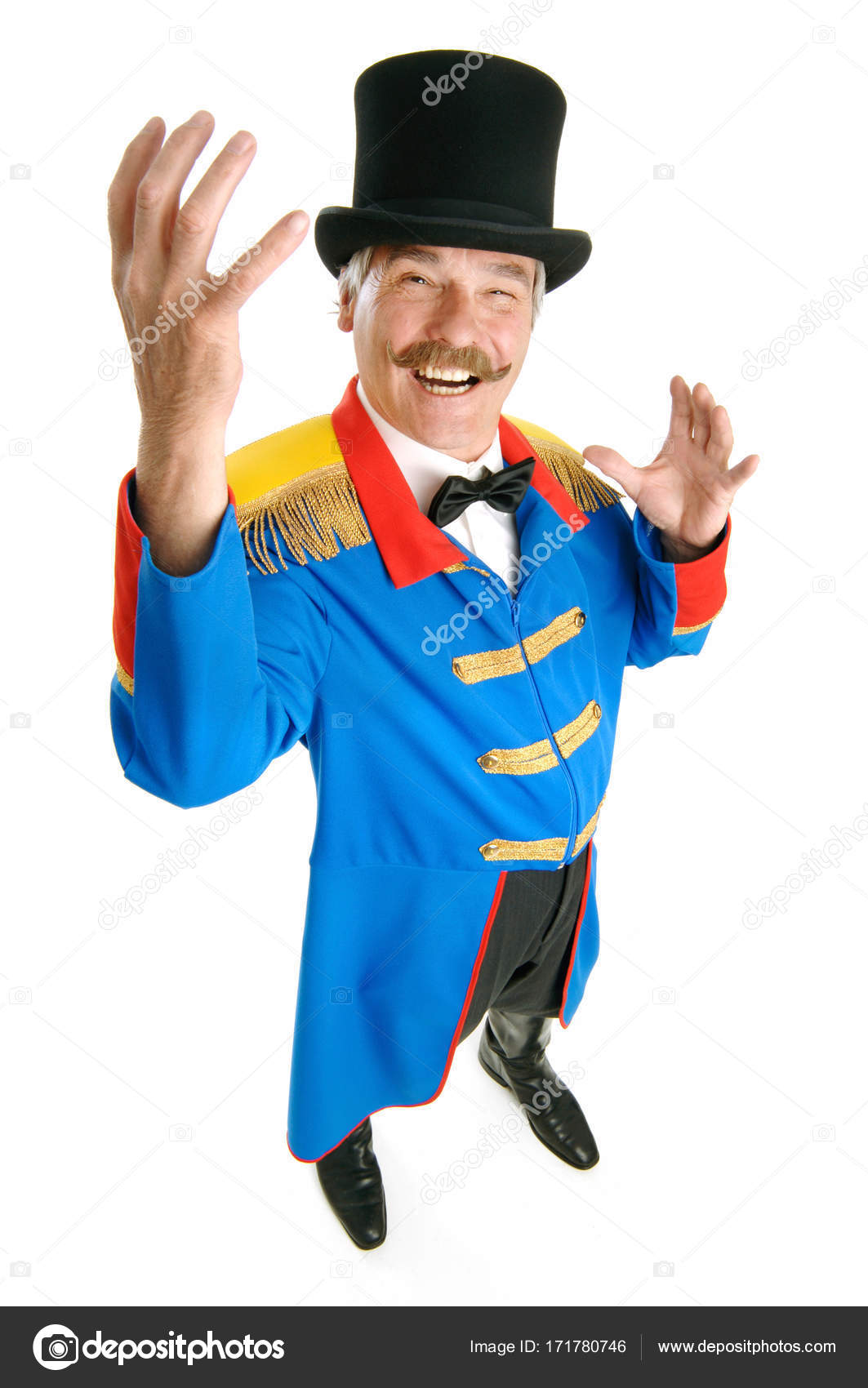 Ringmaster Circus Director, isolated on white background, senior man ...