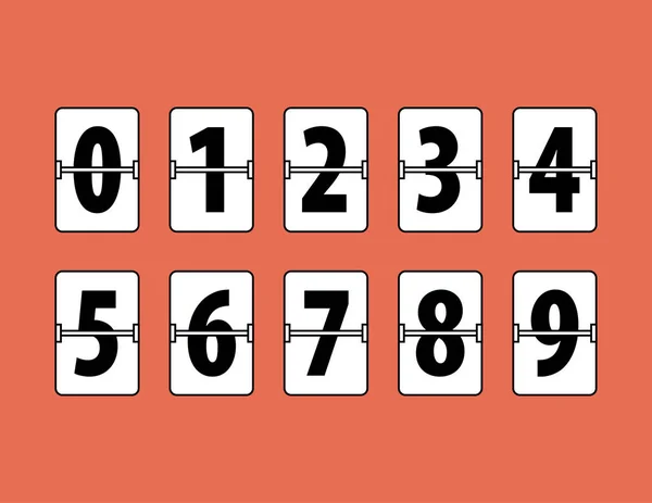 Countdown numbers flip counter. Vector isolated 0 to 9 retro style flip ... Countdown numbers flip counter. Vector isolated 0 to 9 retro style flip ...