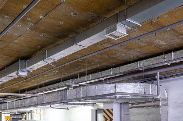 Underground Parking Commercial Building Air Ducts Air Conditioning ...
