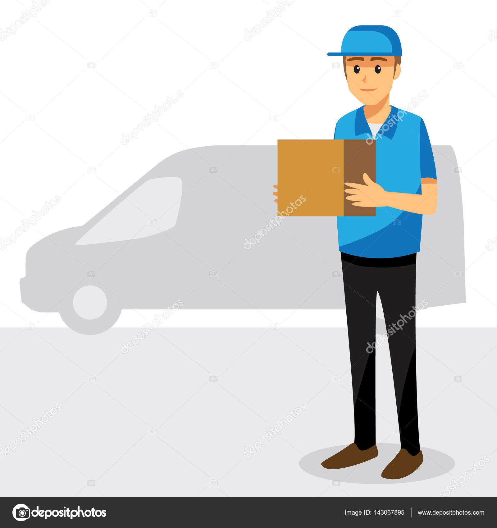 Personaje de dibujos animados, repartidor Vector de stock por ...