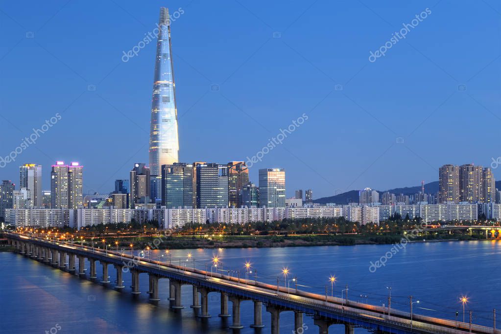 Línea del horizonte de Seúl, Corea 2022