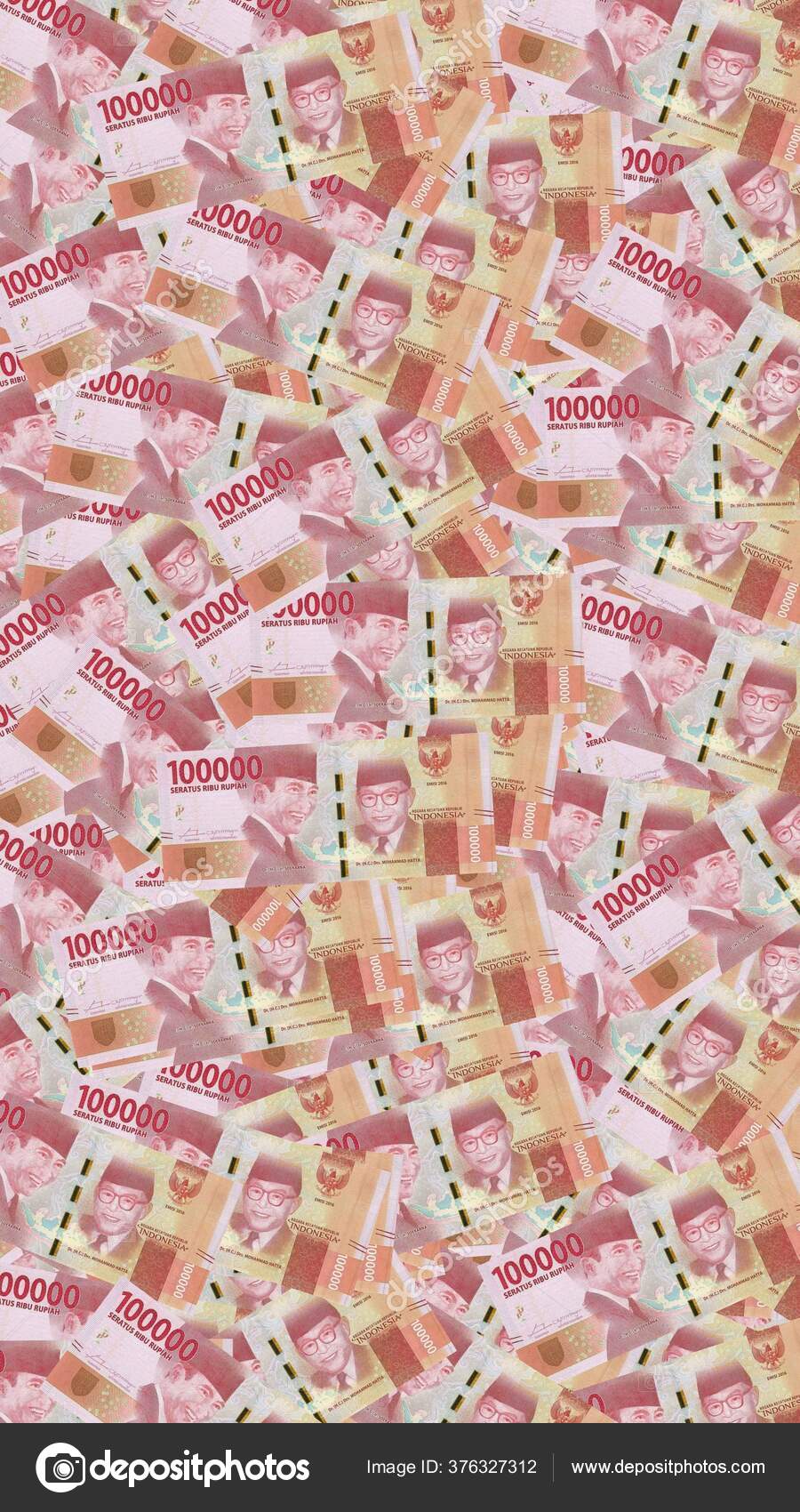 Background Neat Rows 100000 Indonesian Rupiah Paper Money Currency ...
