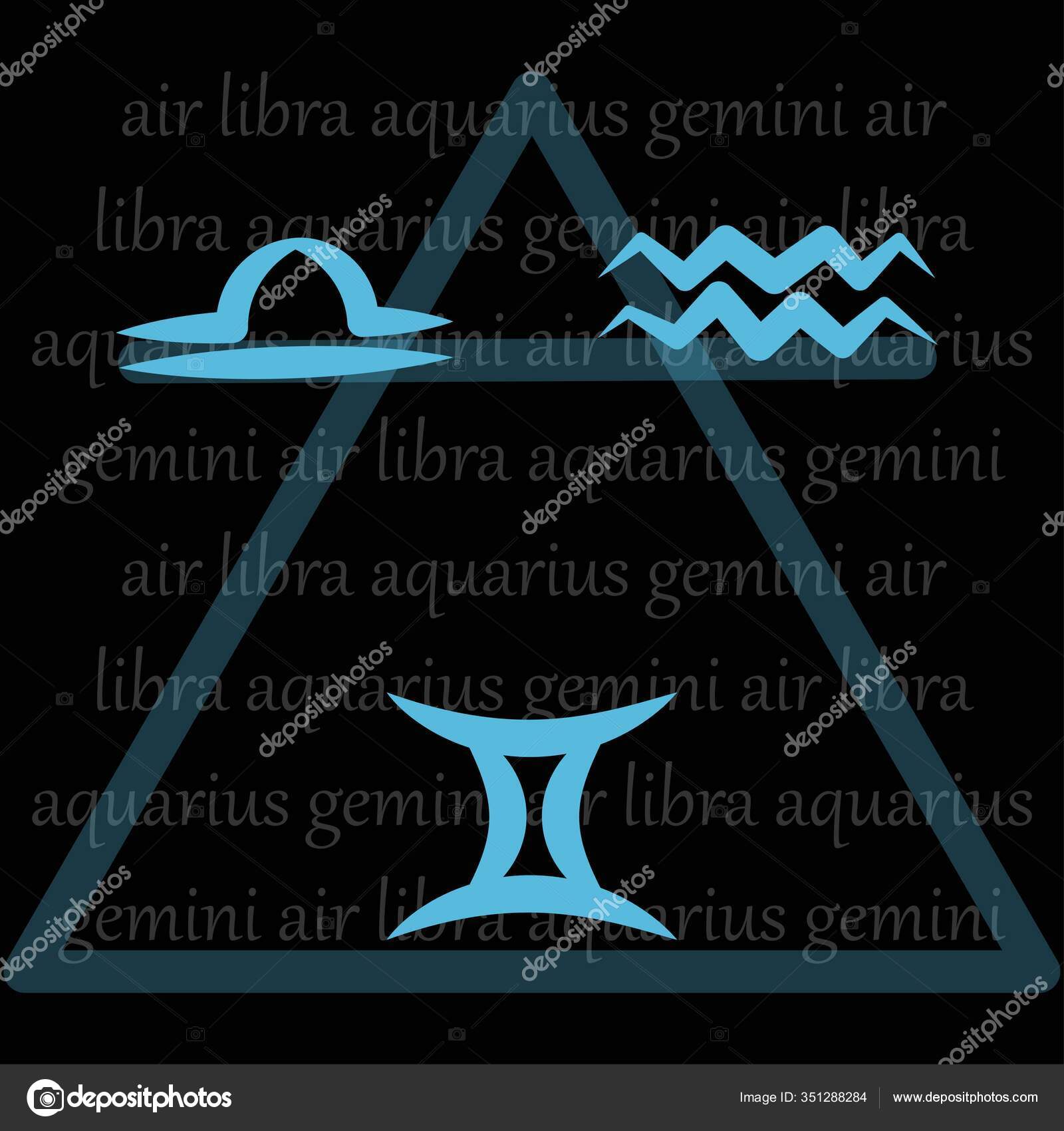 Bright Vector Air Zodiac Signs Stock Photo by ©liskalissa 351288284