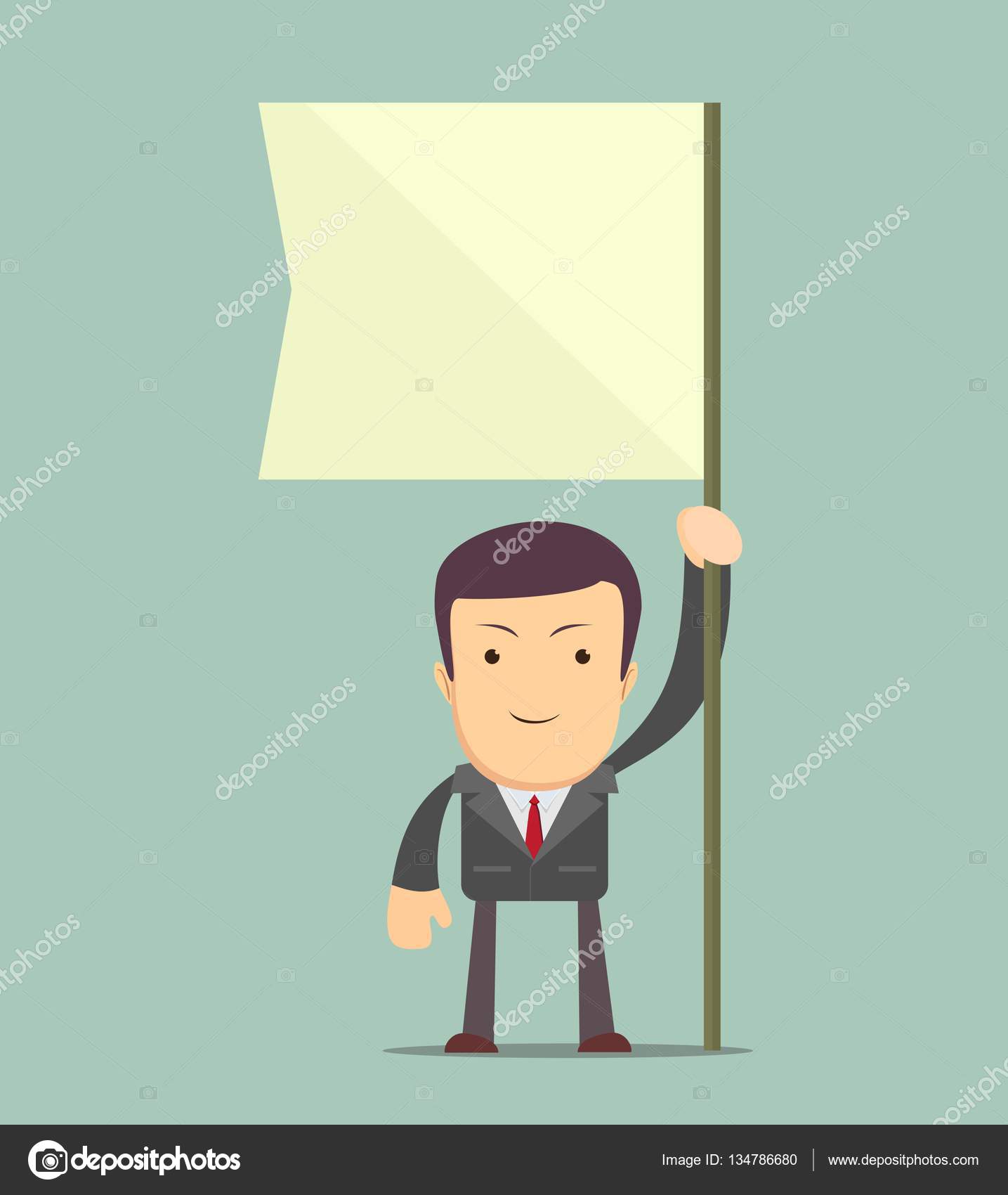 Man holding flag. Stock Vector Image by ©Aleksei-veprev #134786680