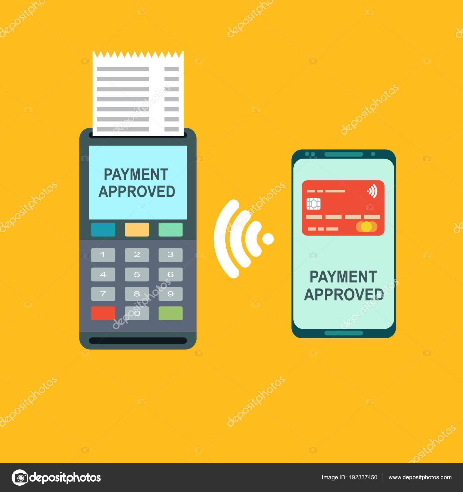 Nfc payment, pos terminal confirms the payment using a smartphone Stock ... Nfc payment, pos terminal confirms the payment using a smartphone Stock ...