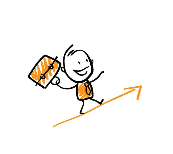 Businessmen Office Worker Managers Ruler Boys Hand Drawn Doodle Line ...