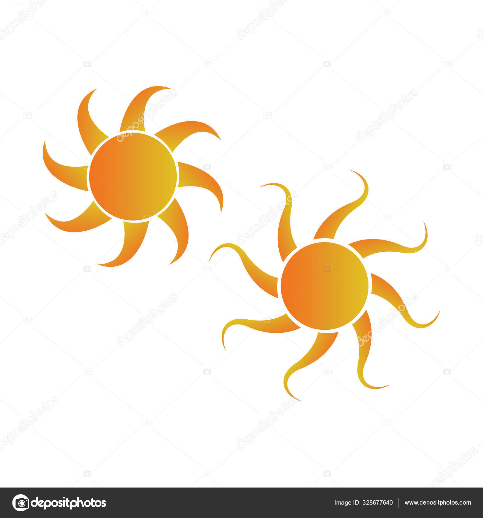 Orange Sun Icon White — Stock Vector © doklevise #328677640