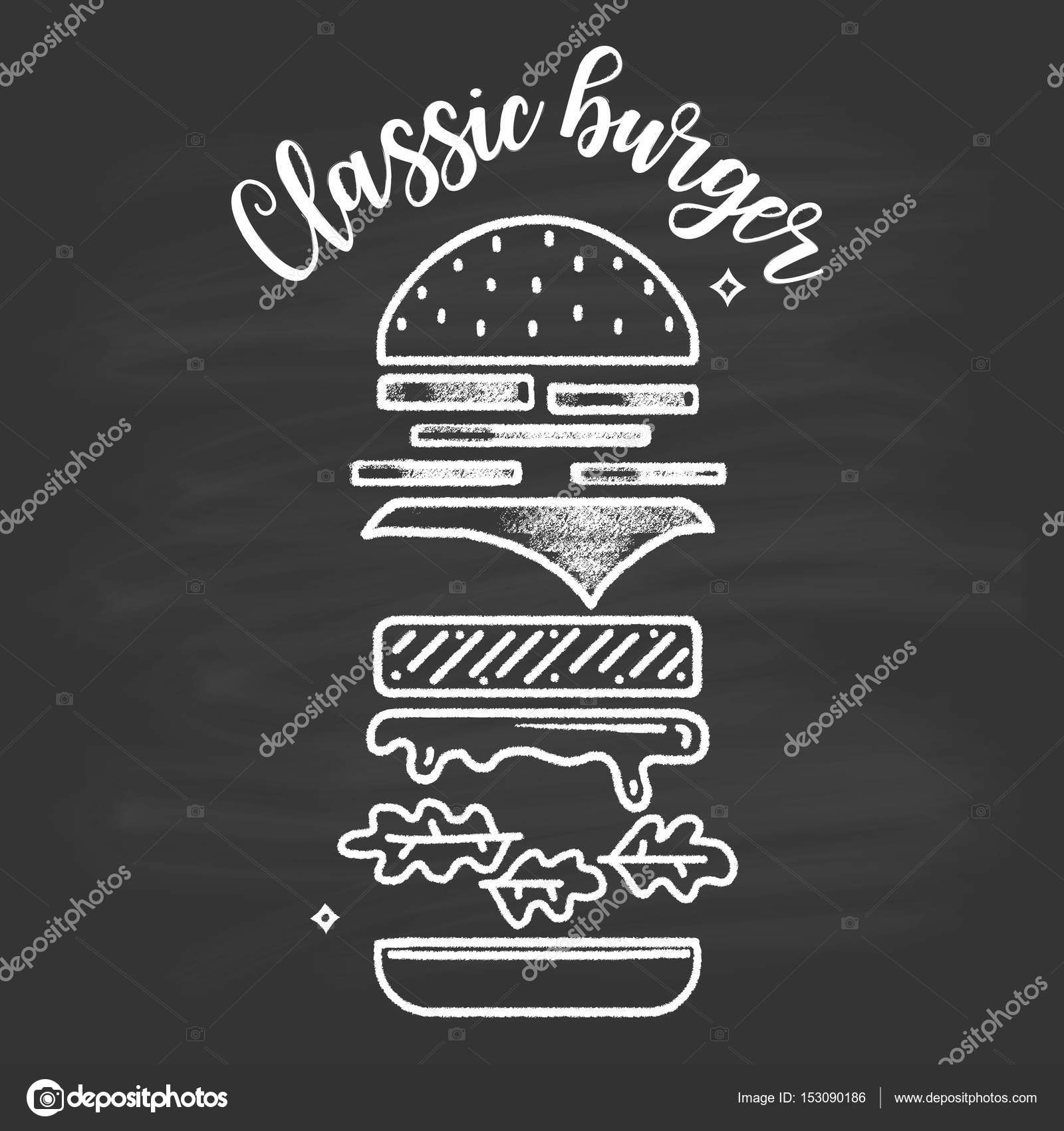 Classic Burger in disassembled form — Stock Vector © Anat21om #153090186