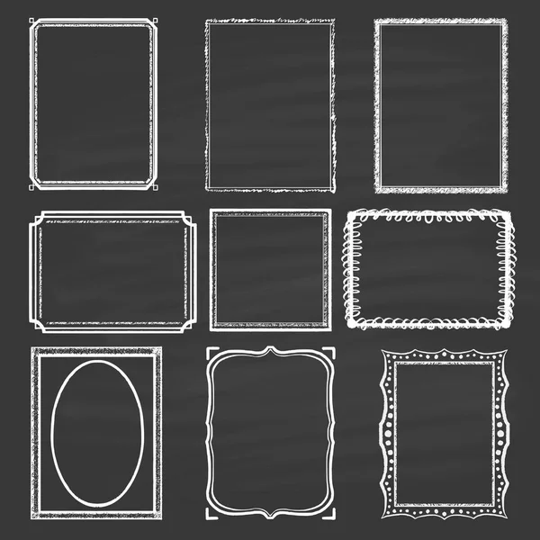 Set of chalk painted frames on a black chalkboard. Stock Vector Image ...