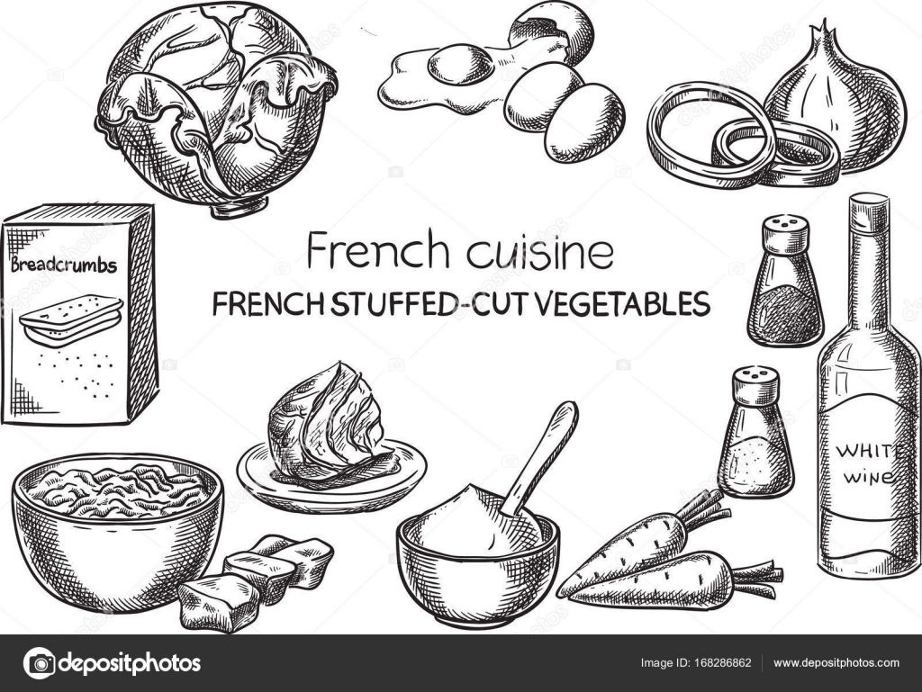 French Food Drawing