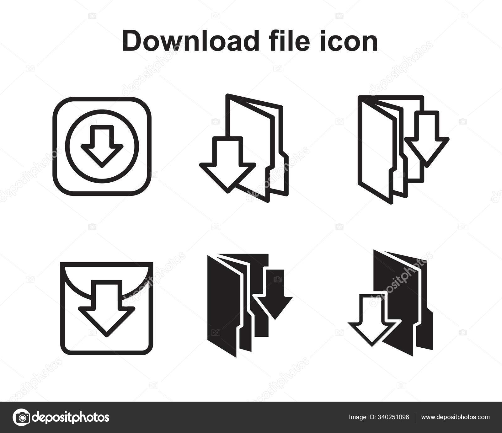 Download file icon template black color editable. Download file icon ...