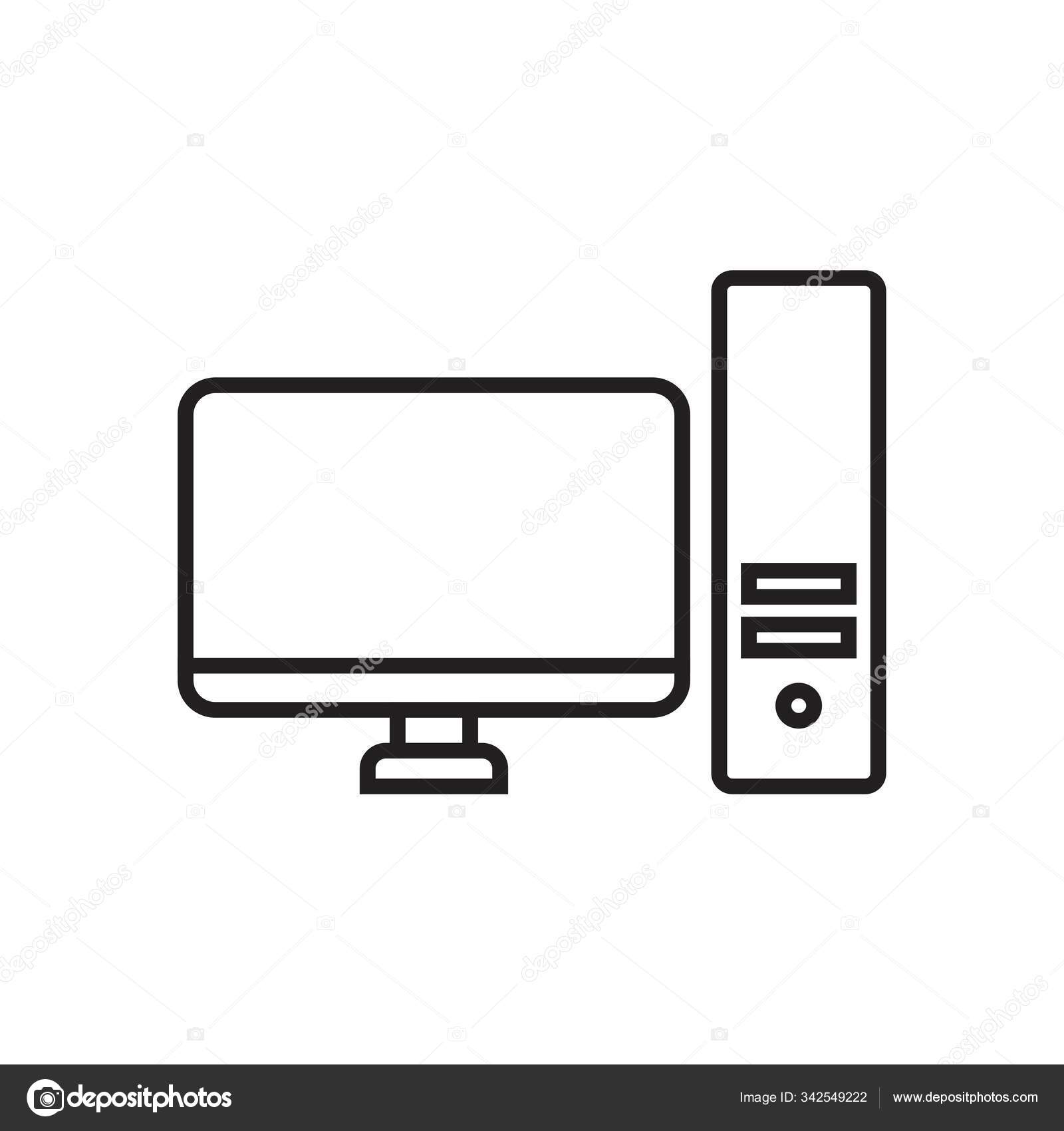 Computer Icon template black color editable. Computer Icon symbol Flat ...