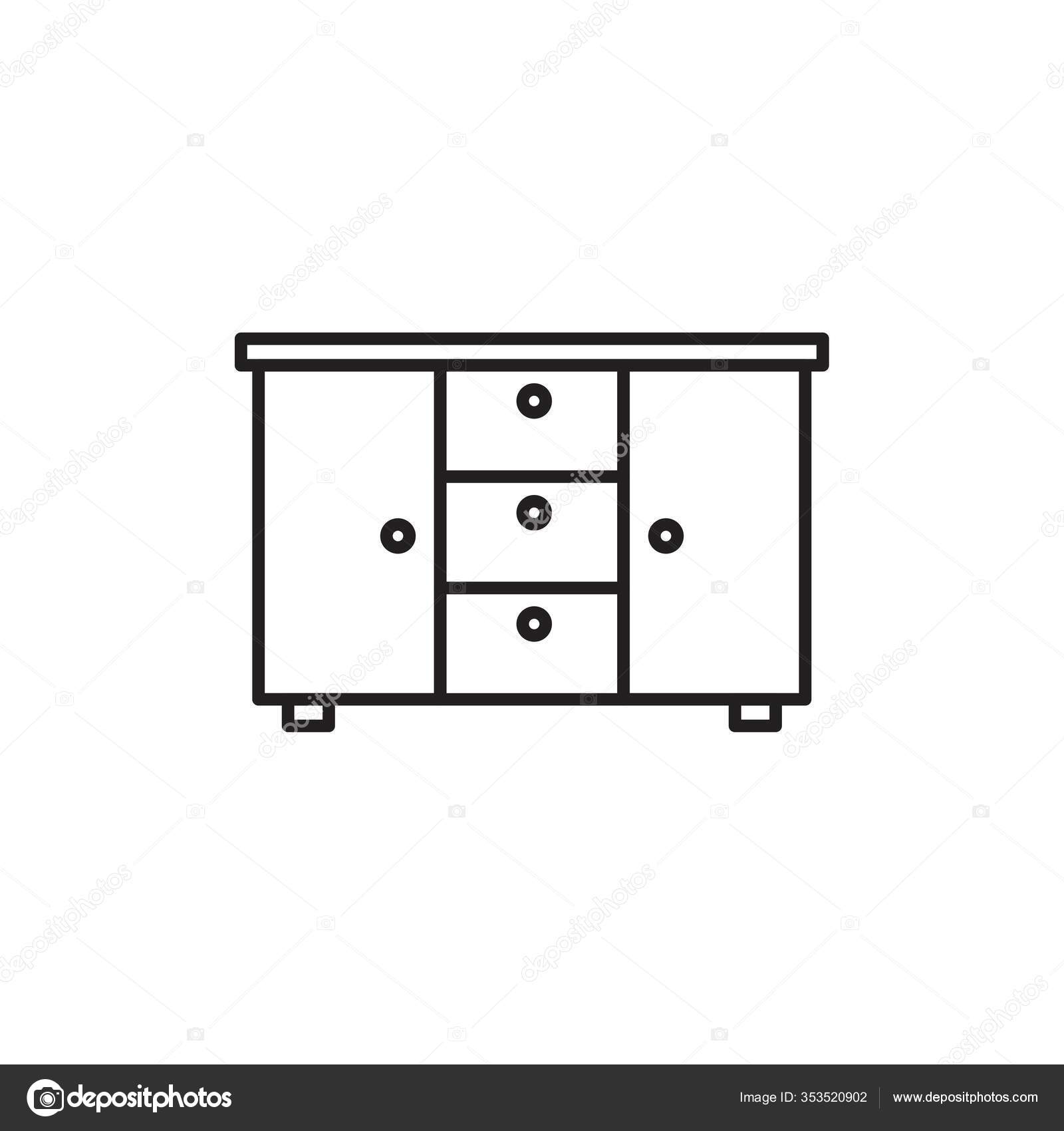 Sideboard Icon Template Black Color Editable Sideboard Icon Symbol Flat ...