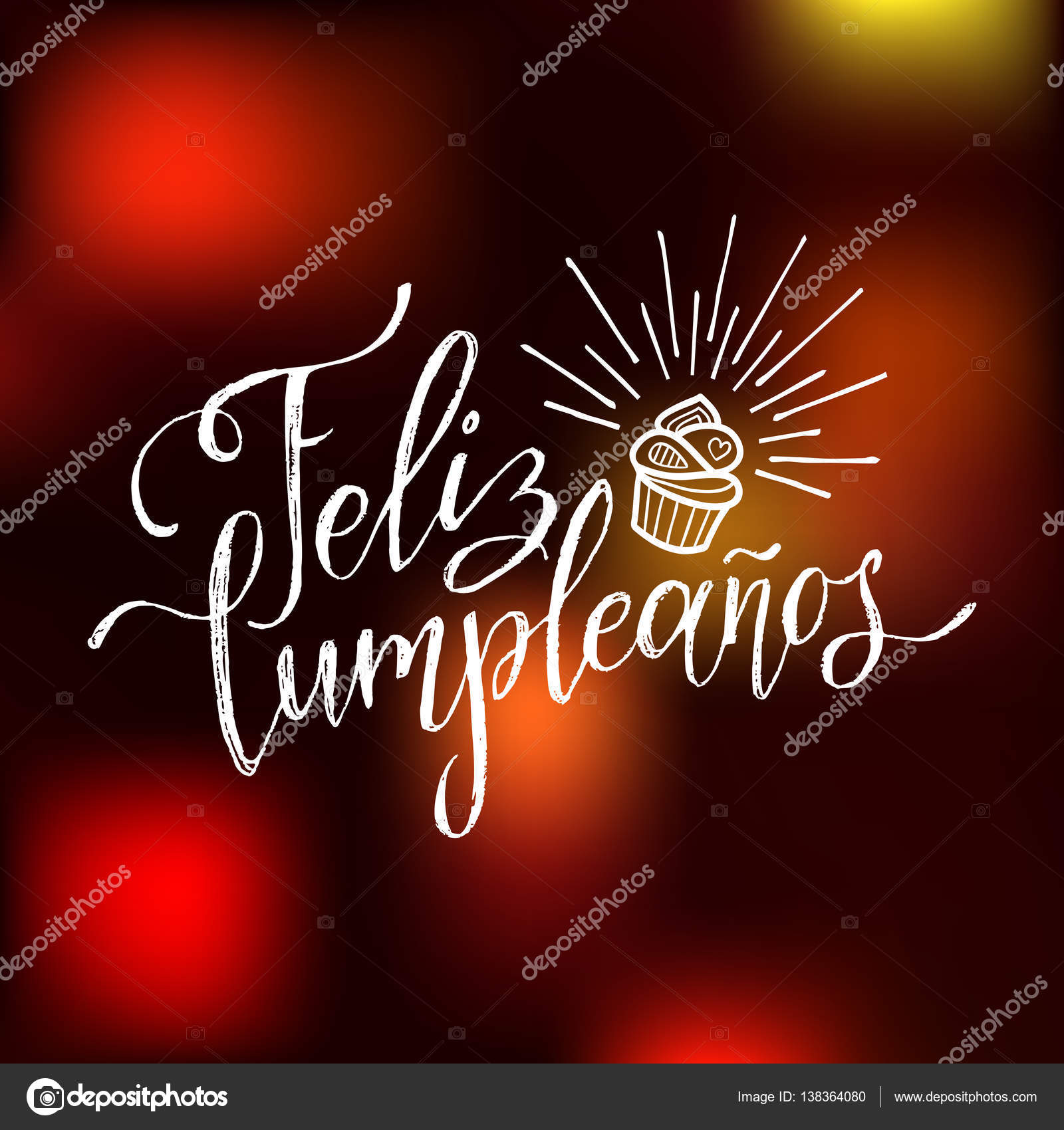 Feliz Cumpleanos lettering design Stock Vector by ©vladayoung 138364080