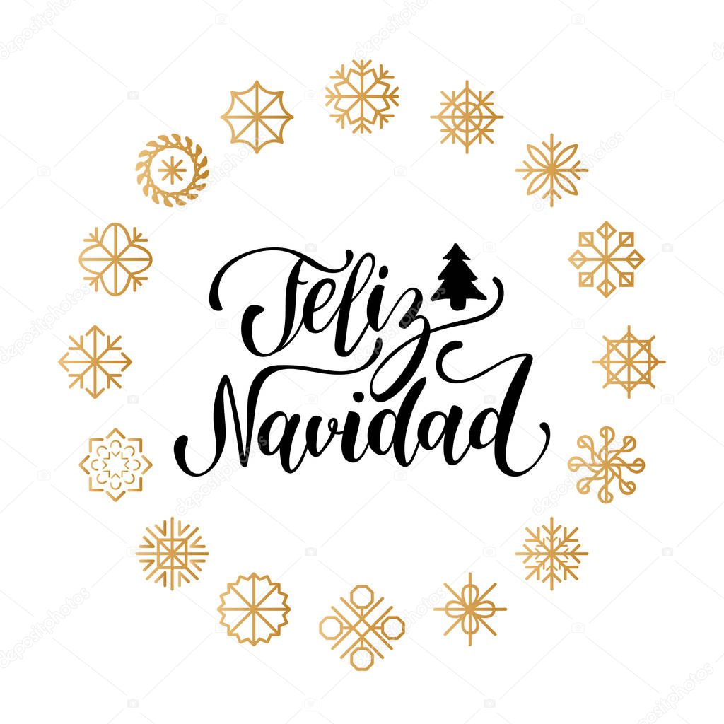 Feliz Navidad lettering design — Stock Vector © vladayoung #138362830