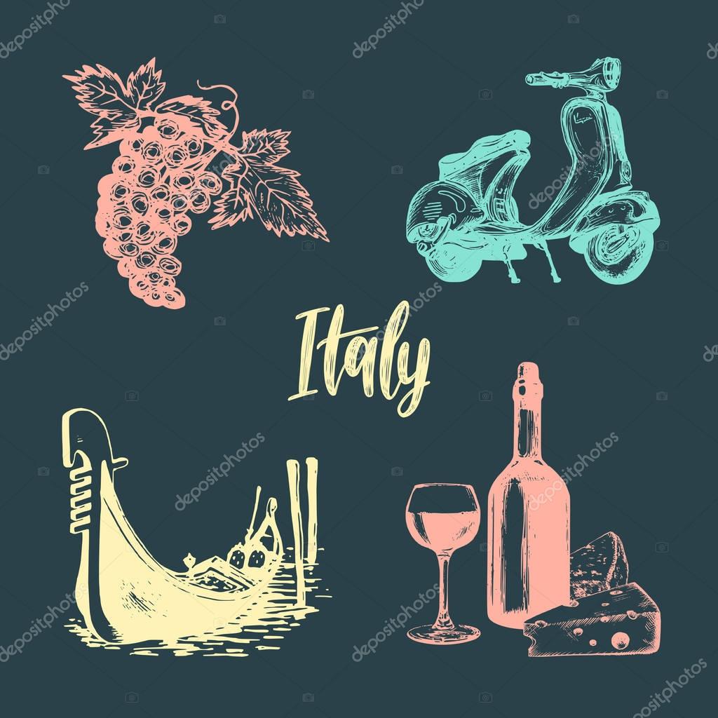 Italian set of sketches — Stock Vector © vladayoung #164216758