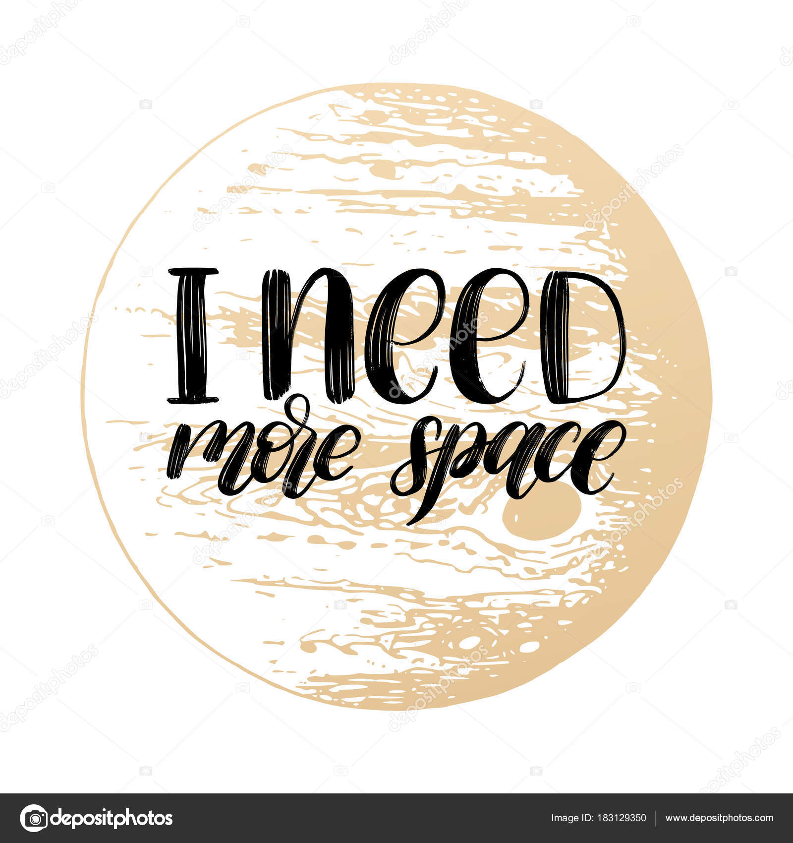 Frase Letras Mano Necesito Más Espacio Ilustración Vectorial Dibujada ...