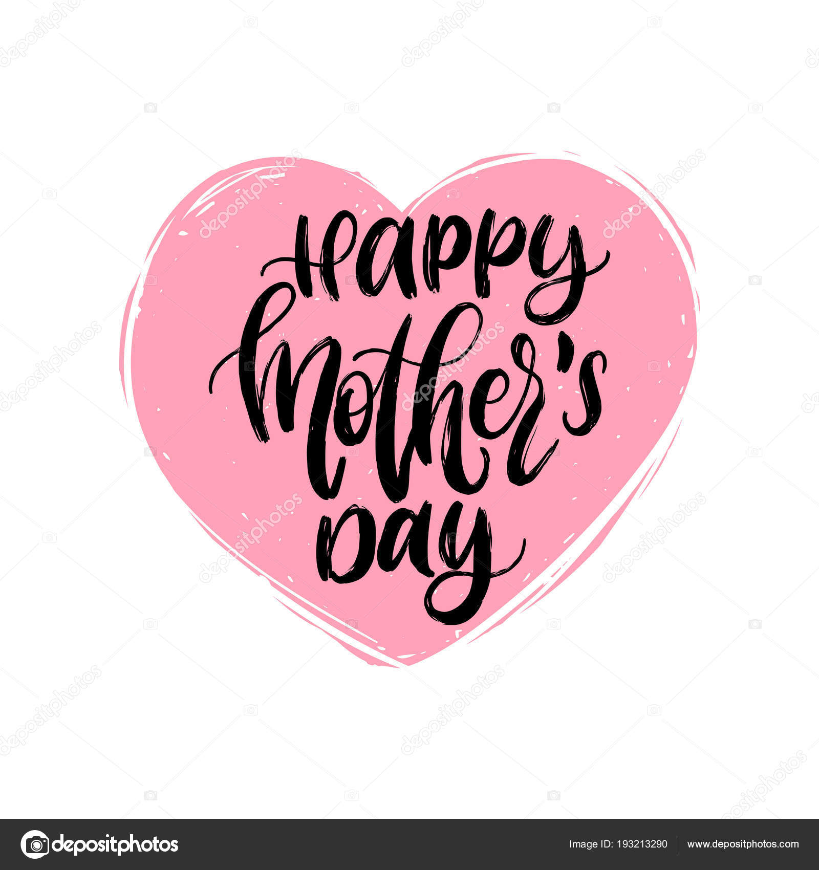 Feliz Día Madre Vector Mano Letras Vector de stock #193213290 de ...