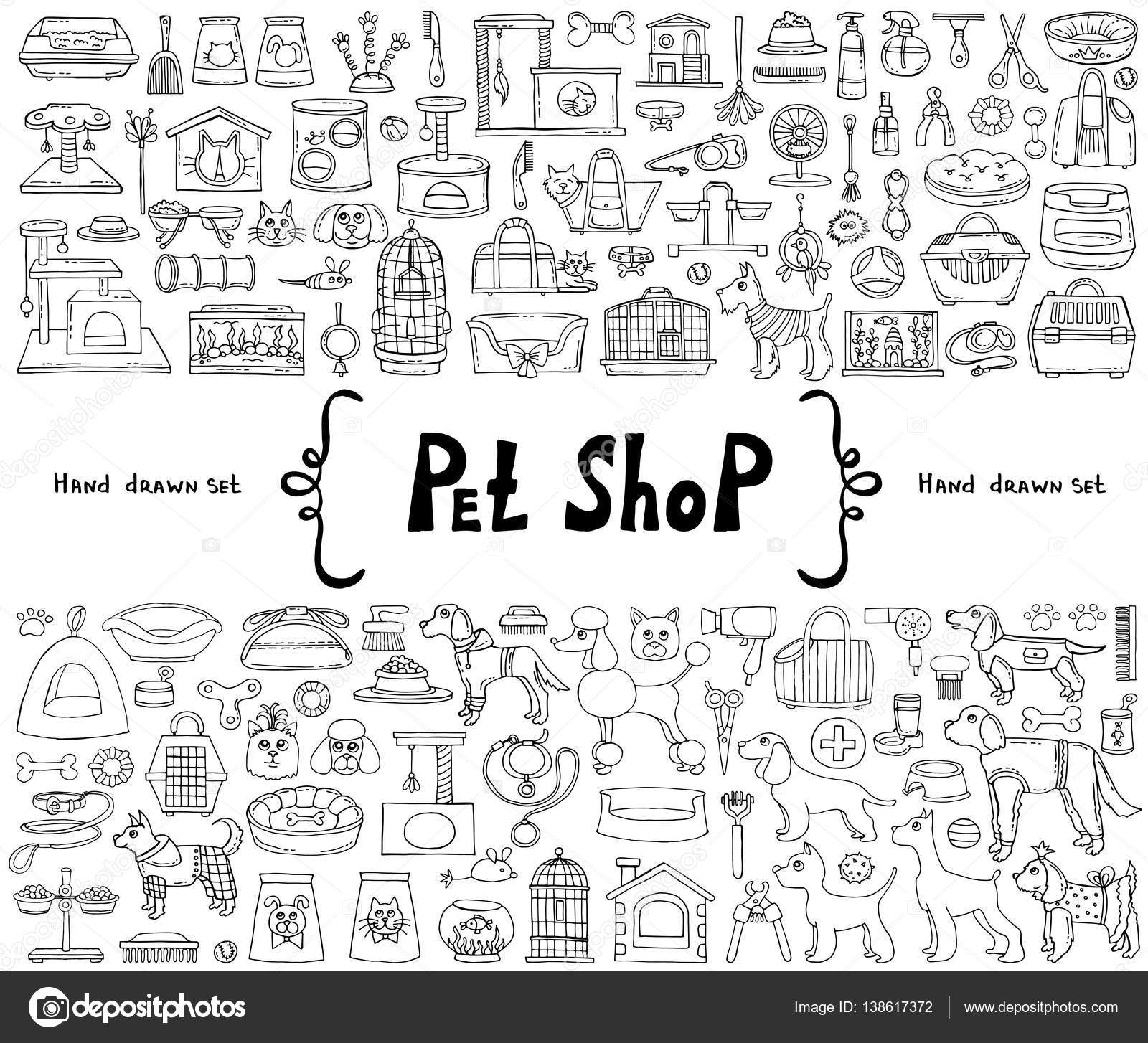 Vector set with hand drawn isolated isolated doodles on the theme of ...