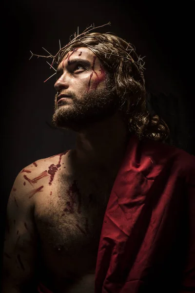 Jesus Christ with a crown of thorns Stock Photo by ©camaralenta 256608530