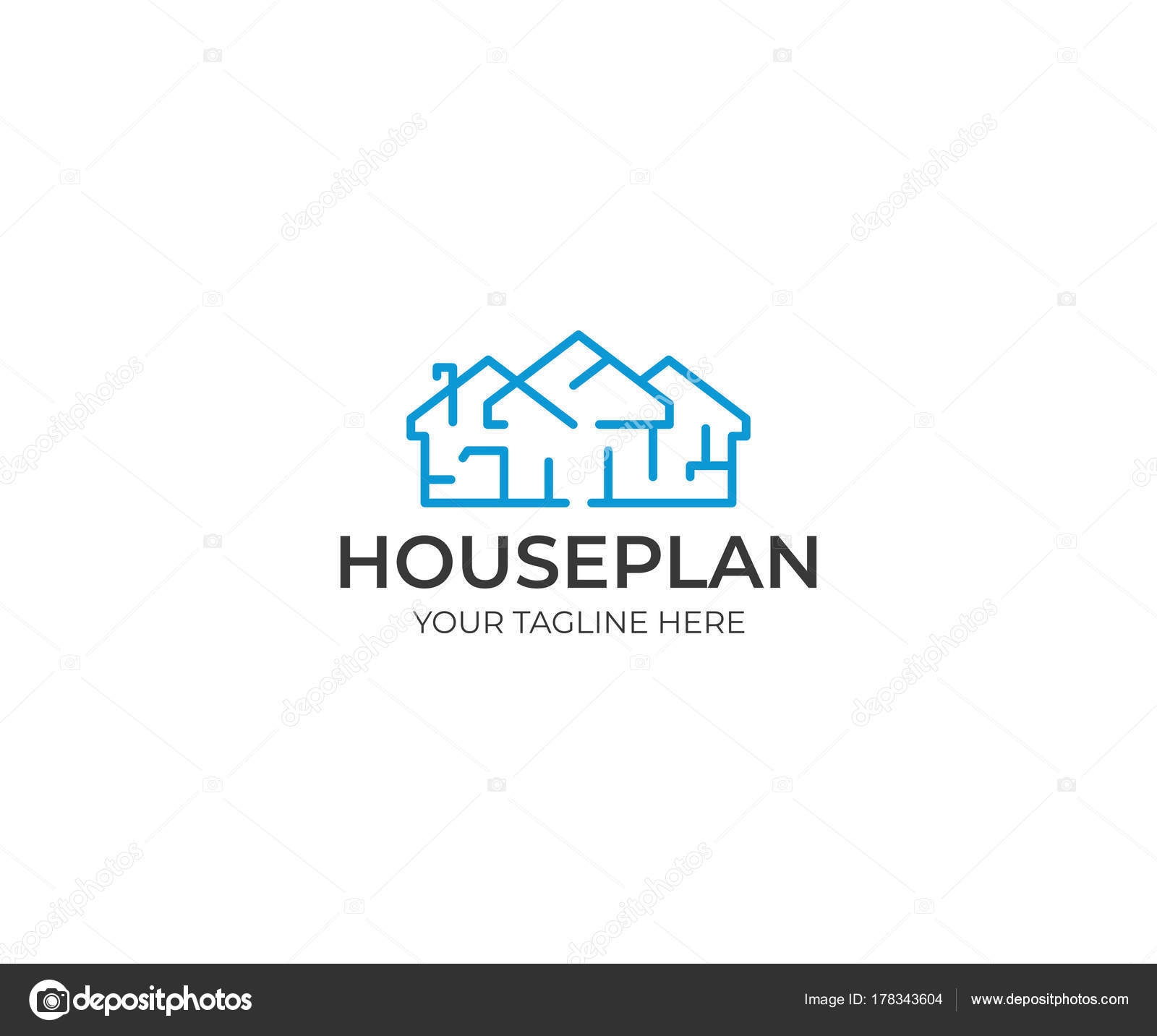 House Plan Logo Template Floorplan Vector Design Home Illustration ...