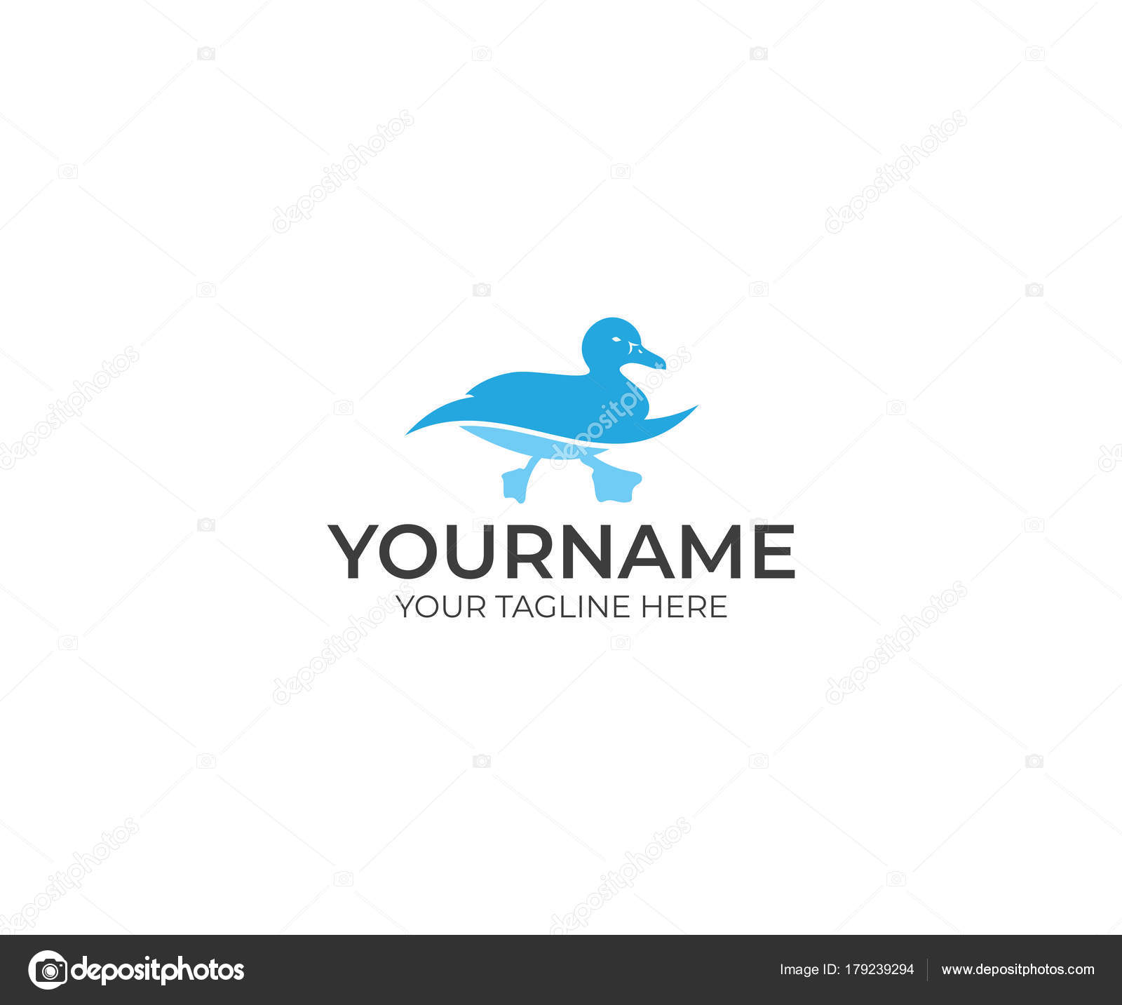 Duck Swims Logo Template Bird Vector Design Animal Illustration Stock ...