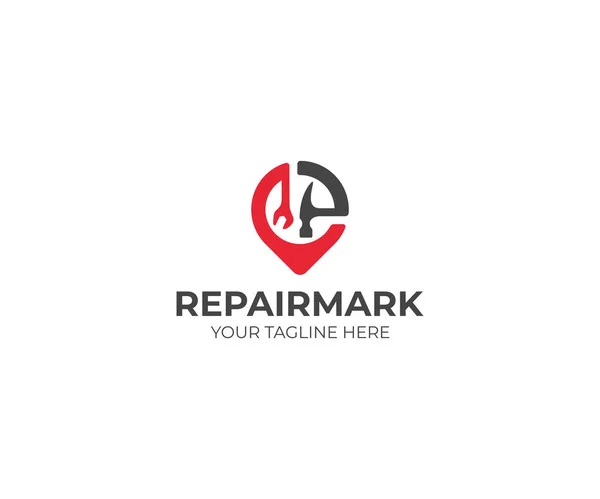 Letter Repair Construction Logo Template Wrench Hammer Vector Design ...
