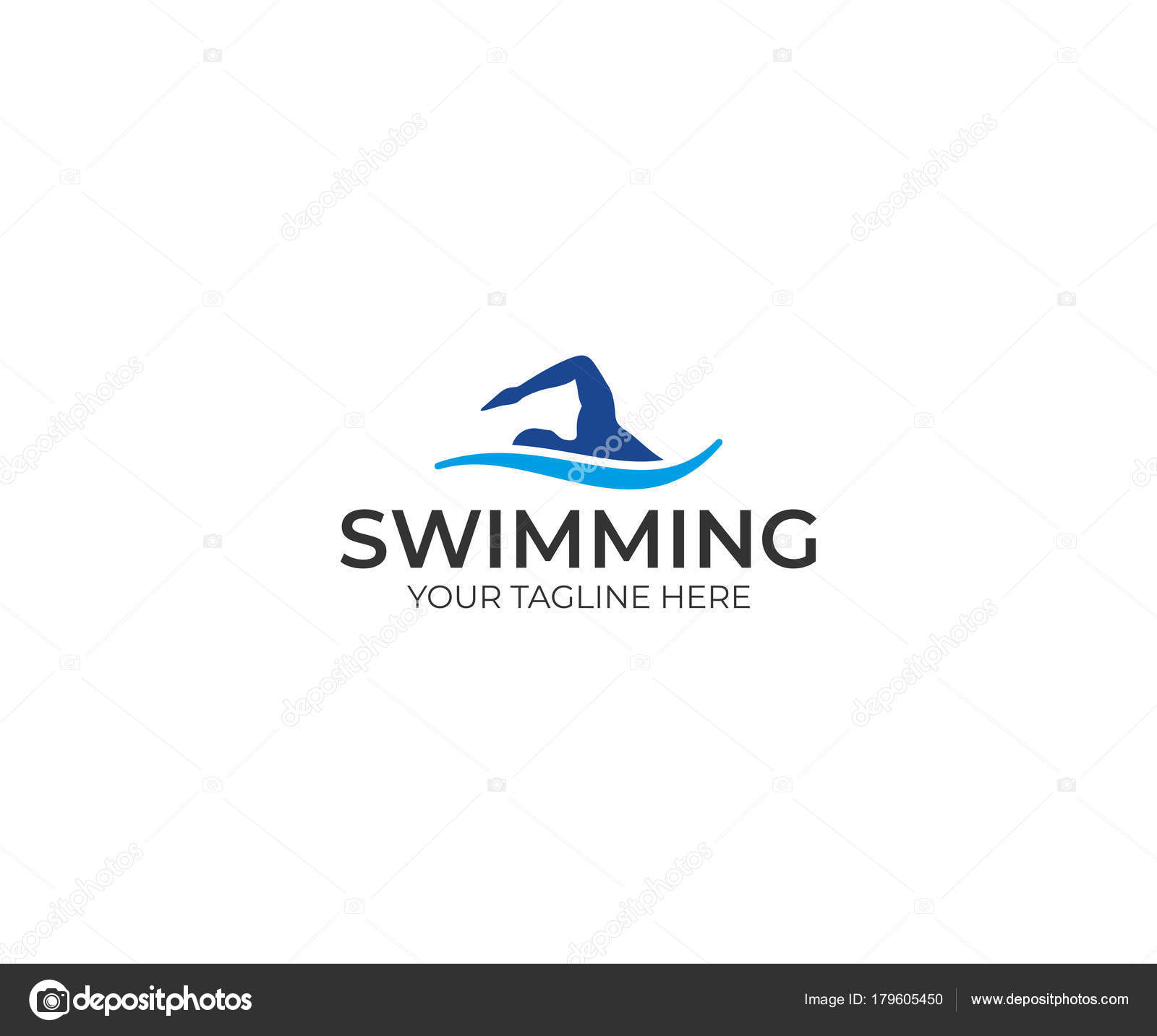 Swimmer Logo Template Swimming Vector Design Swim Illustration — Stock ...