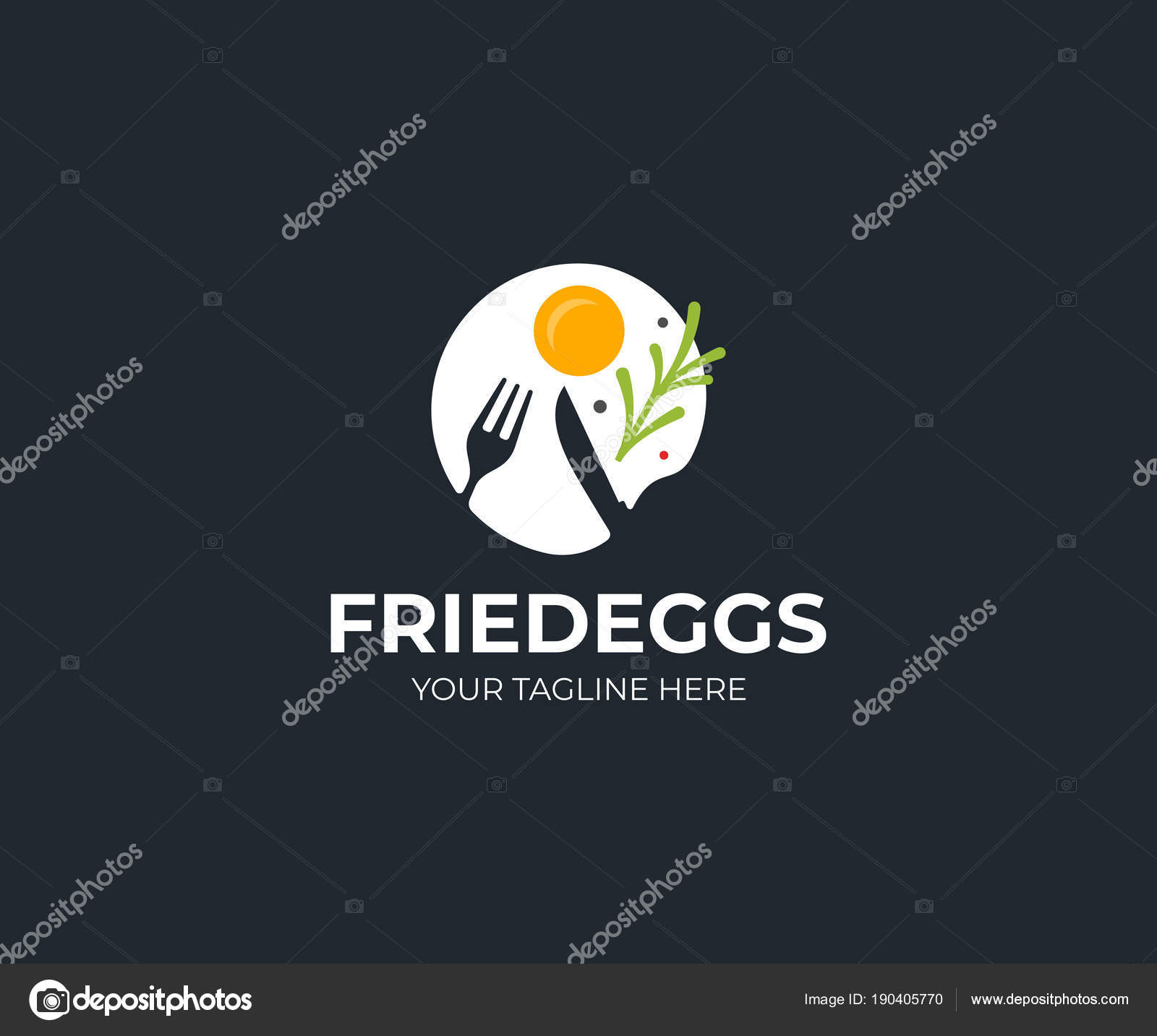 Fried Egg Logo Template Morning Breakfast Vector Design Fast Food Stock ...