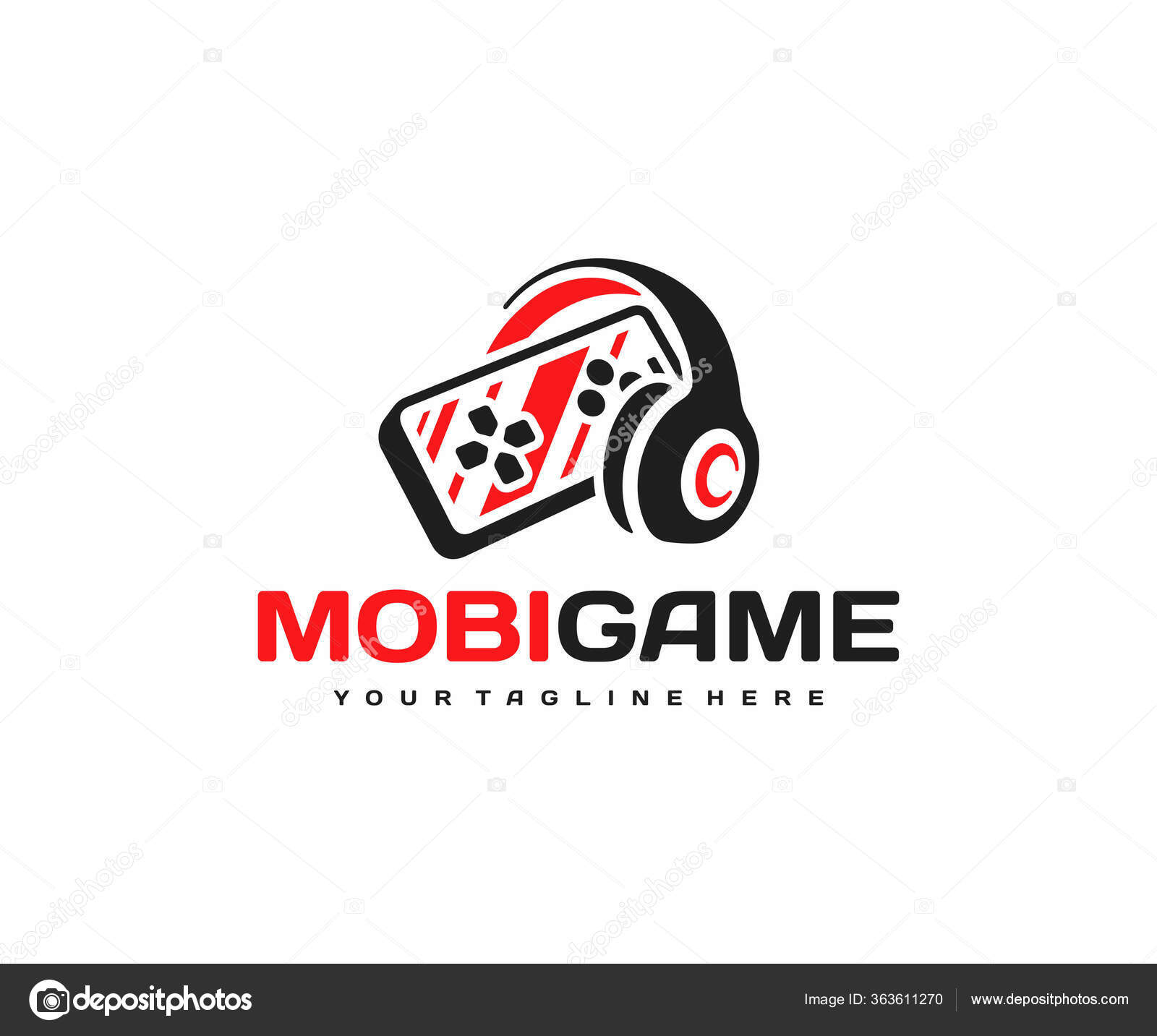 Mobile Gaming Logo Design Smartphone Headphones Vector Design Mobile ...
