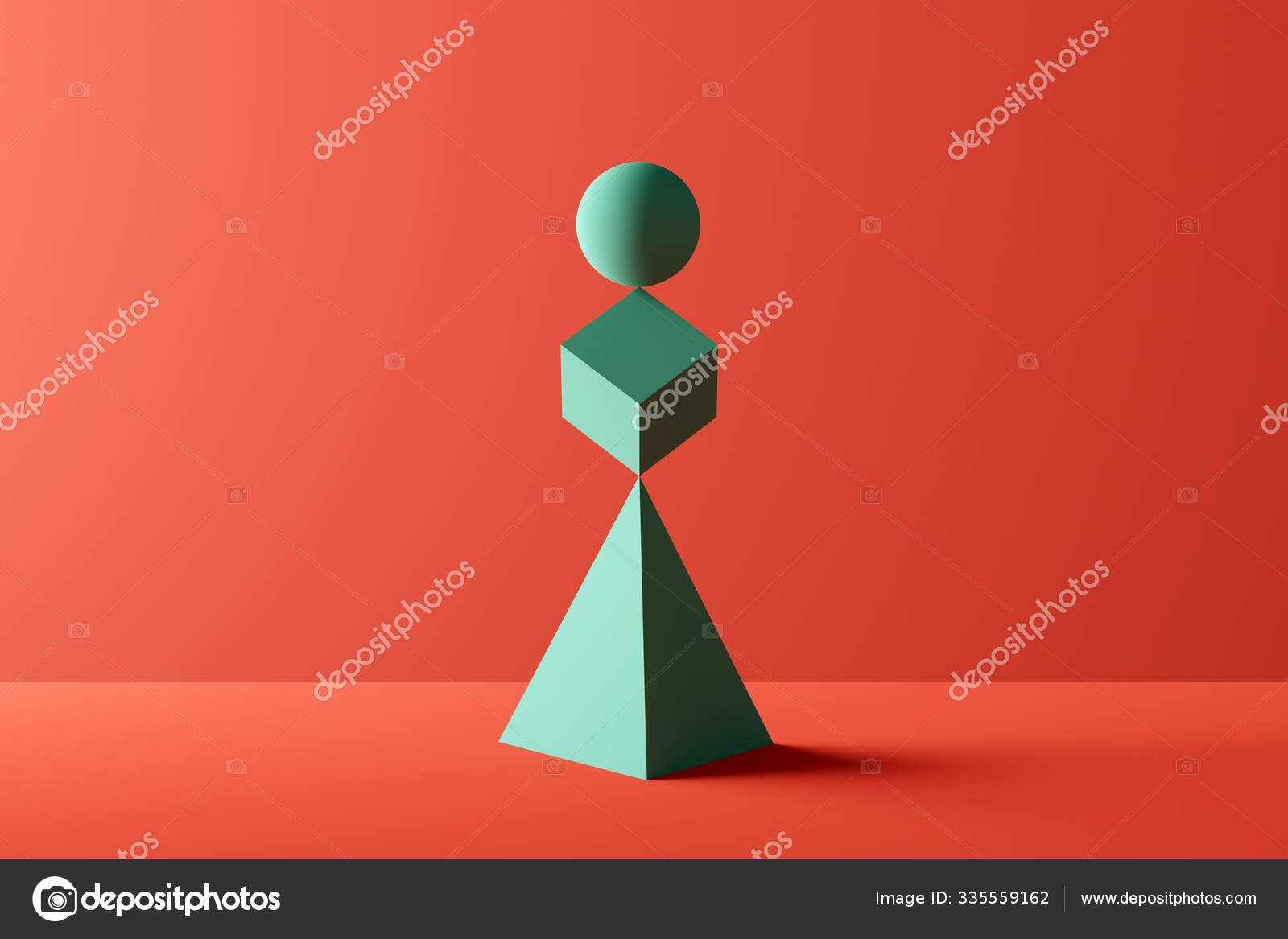 Geometric shapes in perfect balance - 3D Rendering — Stock Photo ...