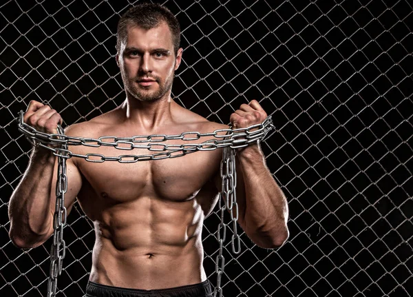 Beautiful Strong Man Fence Background Stock Photo by ©racool_studio ...