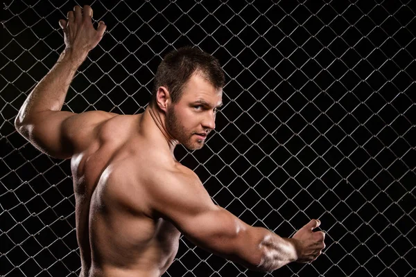 Beautiful Strong Man Fence Background Stock Photo by ©racool_studio ...