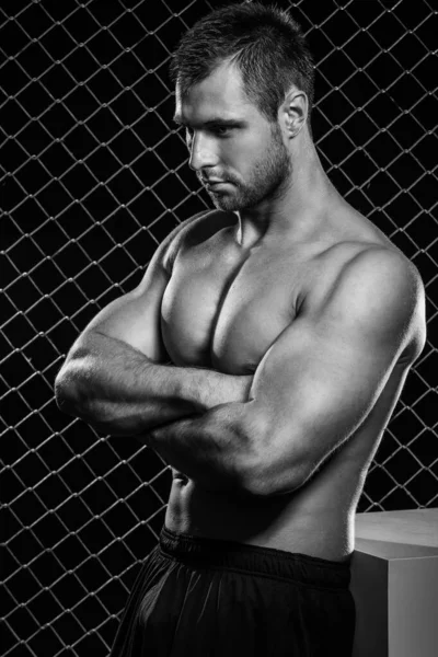 Beautiful Strong Man Fence Background Stock Photo by ©racool_studio ...
