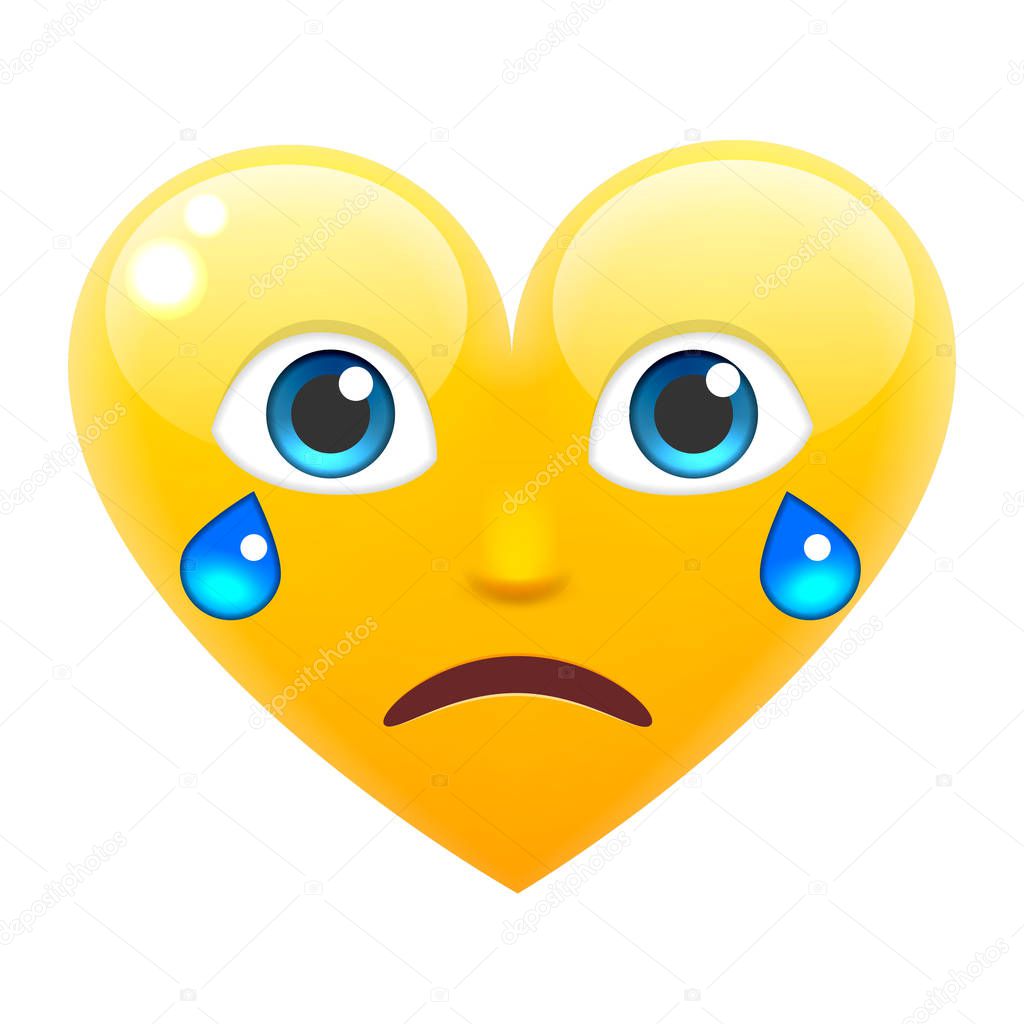 Fotos: corazon con lagrimas | Emoticon de corazón llora con lágrimas ...