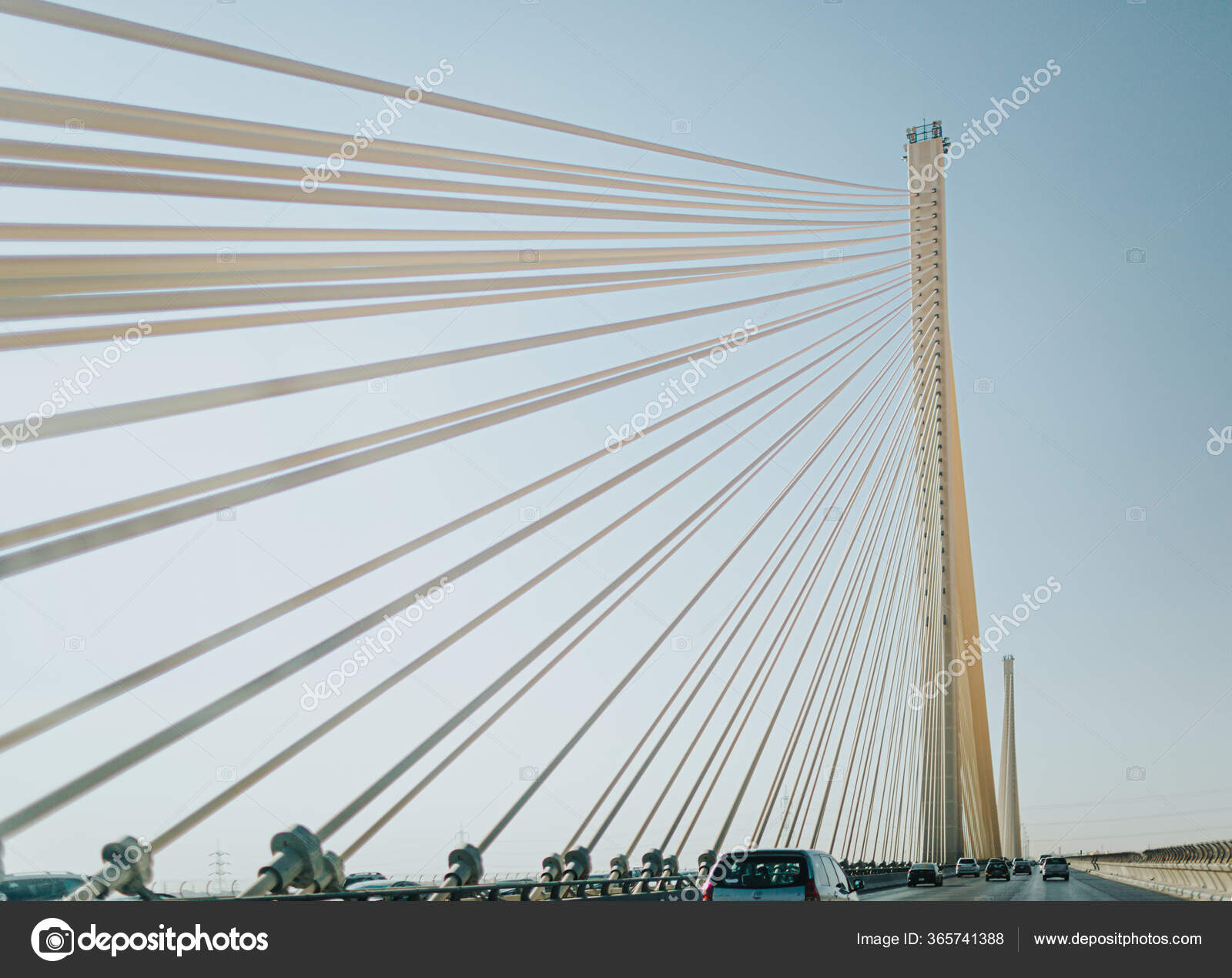 Wadi Laban Bridge, a cable-stayed bridge in Riyadh, Saudi Arabia ...