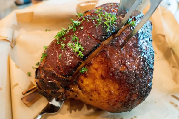 Honey roasted glazed ham Stock Photos, Royalty Free Honey roasted ...