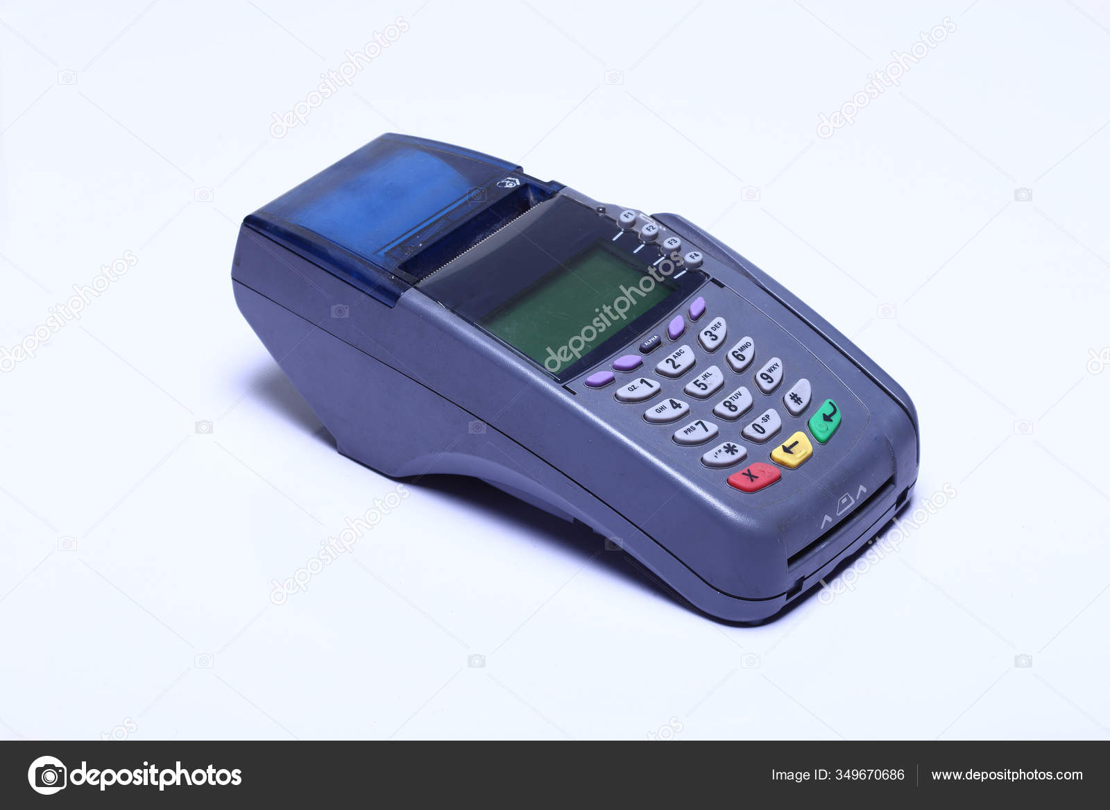 Credit Card Machine Device Object Studio Lighting White Background ...