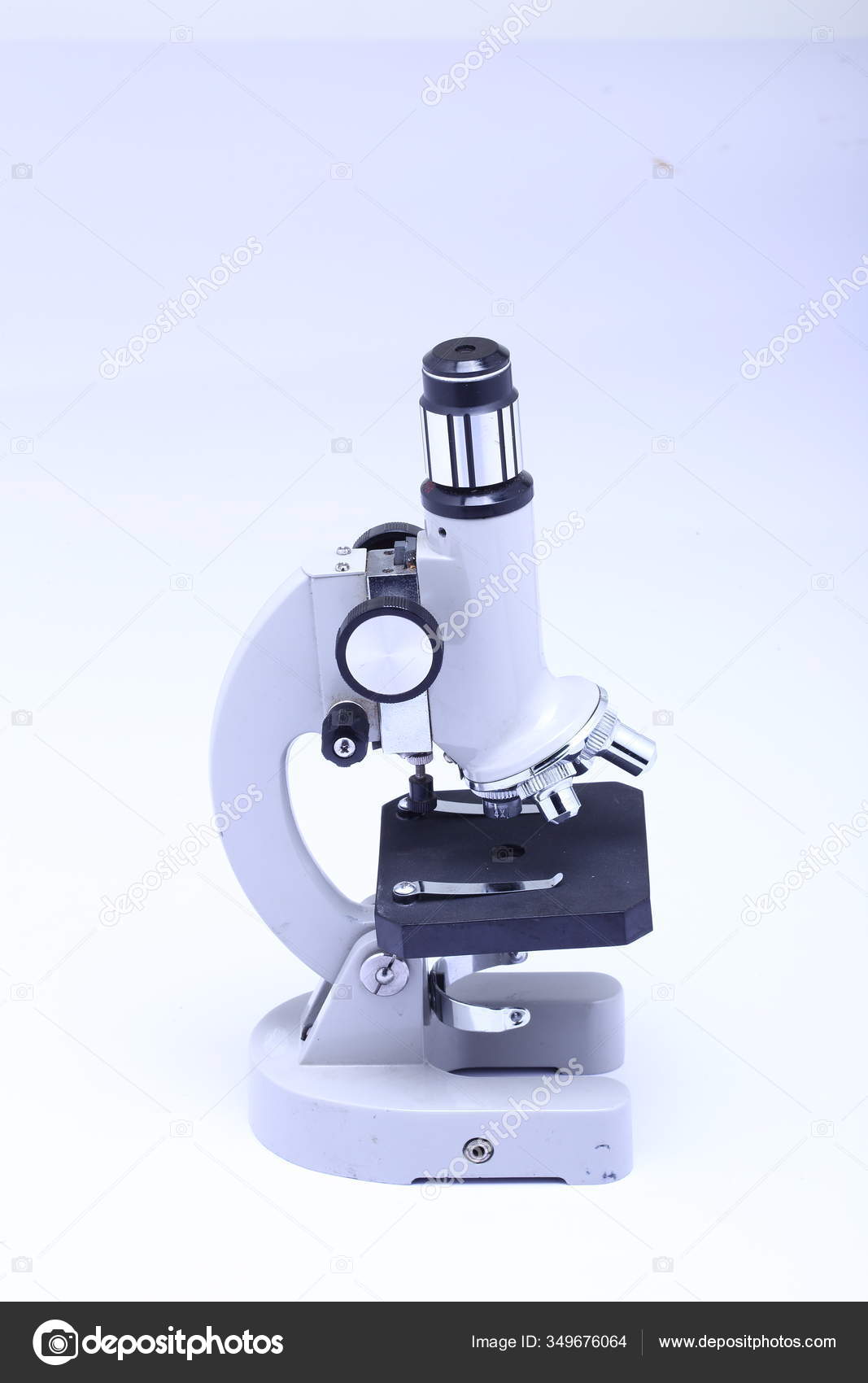 Microscope Scientist Students Laboratory Studio Lighting White ...