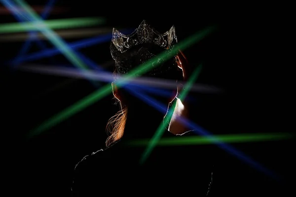 Portrait Silhouette Shadow Back Rim Light of Miss Pageant Beauty Queen ...