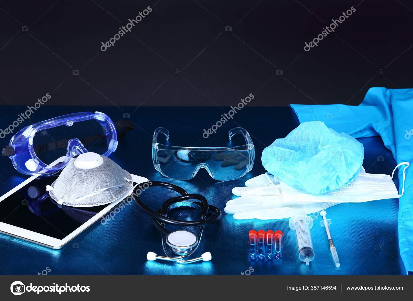 Medical Experiment Tools Set Arrangement Background Shooting Studio ...