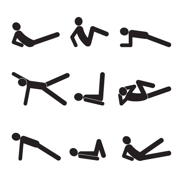 Exercises Body Workout Stretching Man Stick Figure Healthy Life Style ...