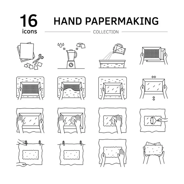 Hand paper making process icon set vector Stock Vector Image by ©l ...