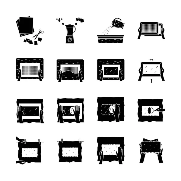 Hand paper making process icon set vector Stock Vector Image by ©l ...